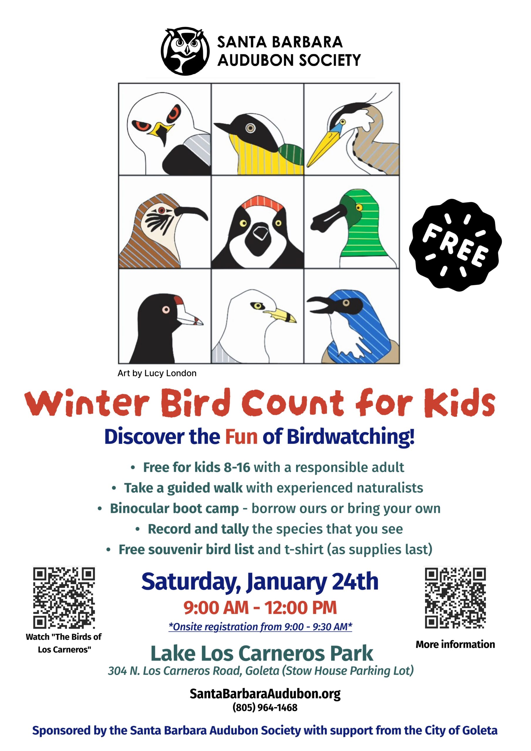 SBAS Winter Bird Count For Kids - Santa Barbara Audubon Society